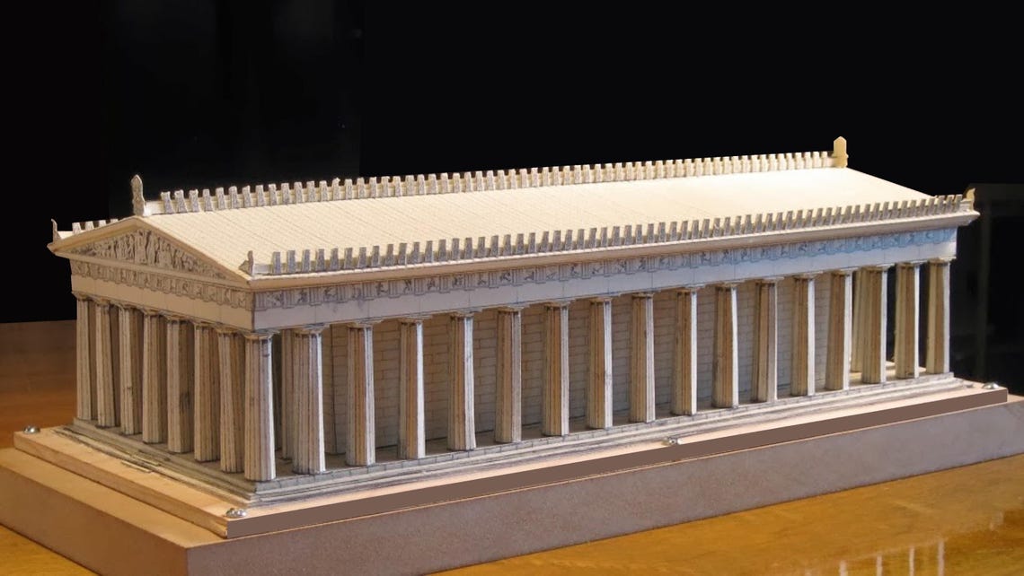 Papercraft Kit Parthenon Athenian Acropolis Greece 3d Paper Model Crafting Kit PDF Plans to ...