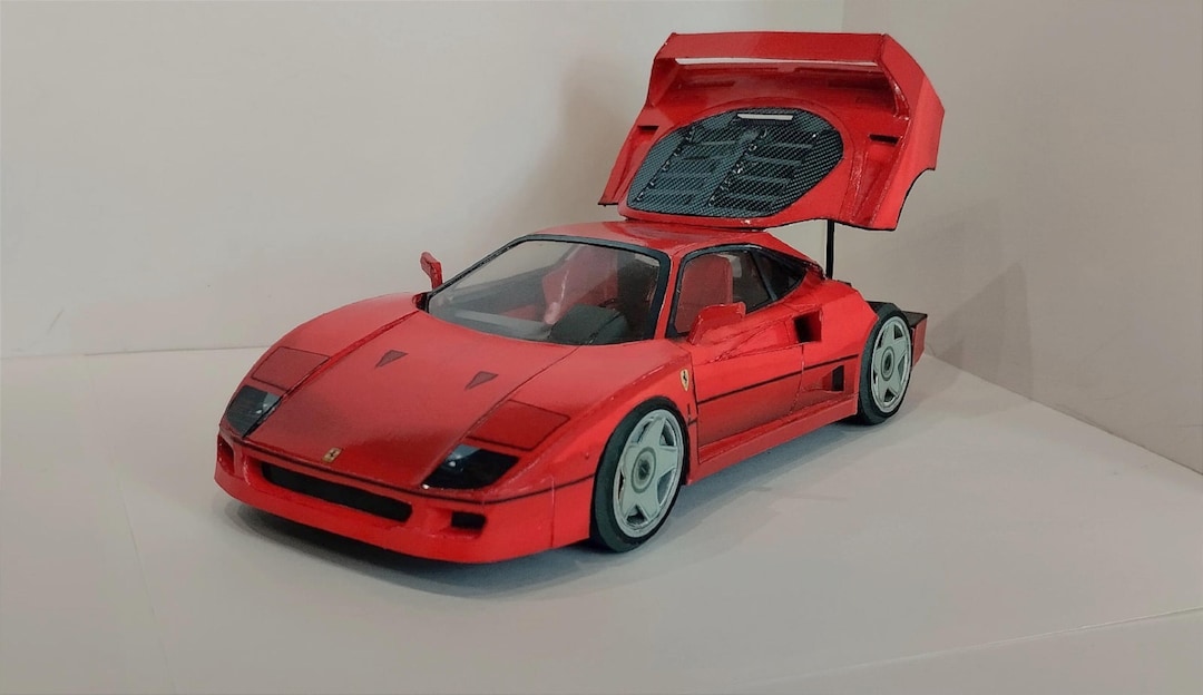 Papercraft Kit Ferrari F40 Car 3d Paper Model Crafting Kit PDF Plans to ...