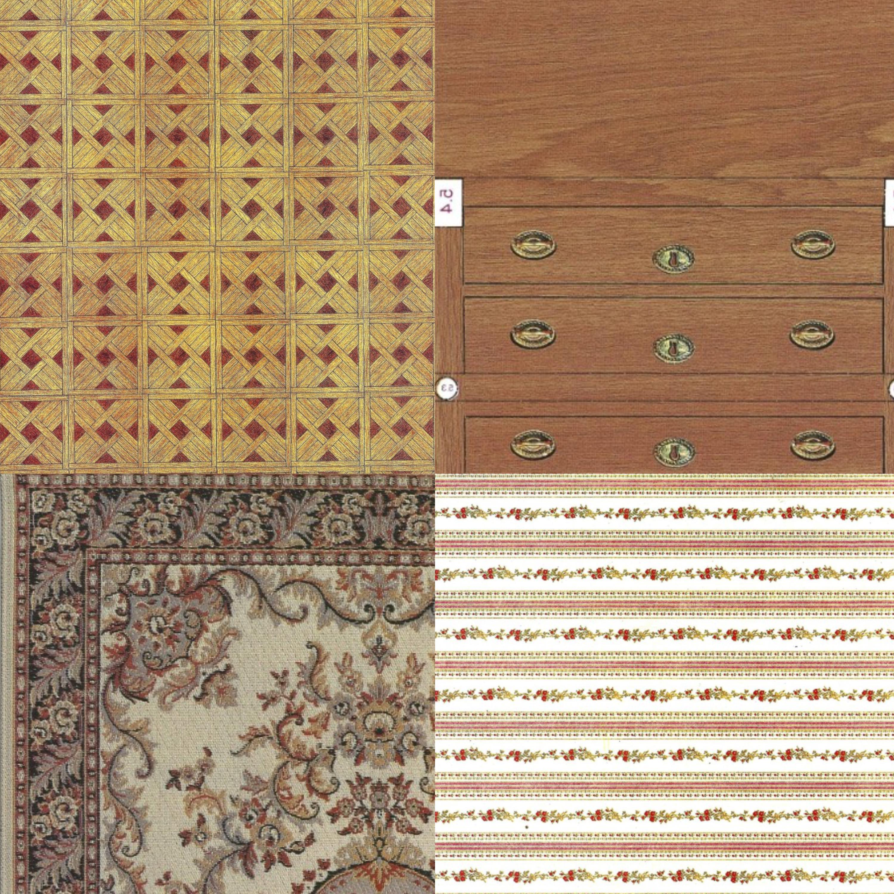 Papercraft Kit Dollhouse Dining Room Miniature 3d Paper Model Crafting Kit Colored Textured PDF ...