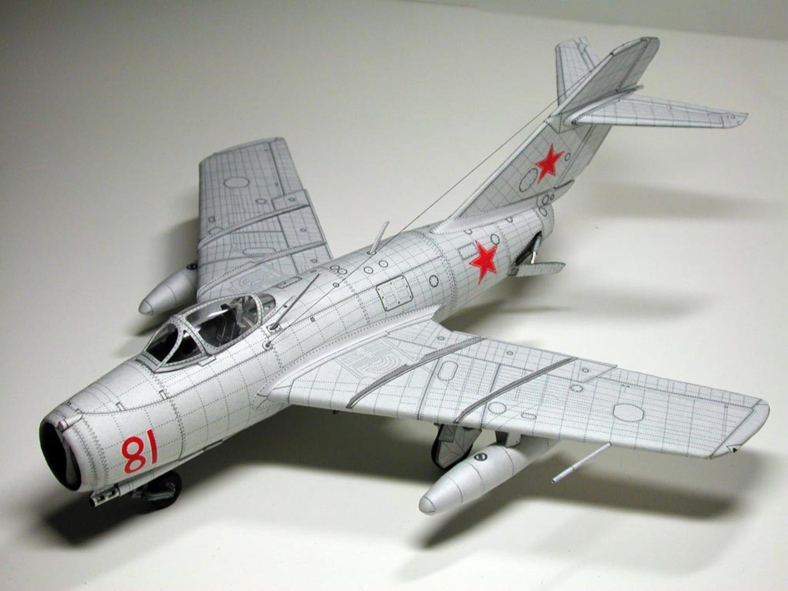 Papercraft Kit Mig-15 Fagot Airplane 3d Paper Model Crafting Kit PDF ...