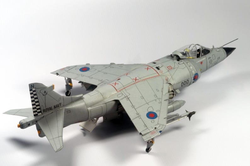 Papercraft Kit Harrier Jet 3d Paper Model Crafting Kit PDF Plans DIY ...