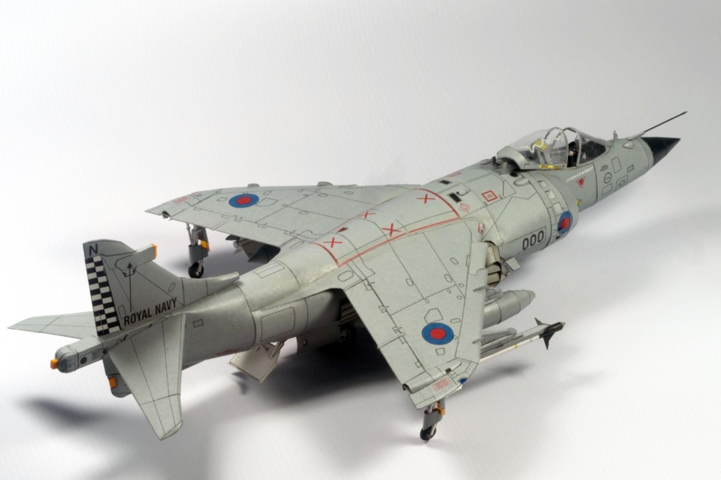Papercraft Kit Harrier Jet 3d Paper Model Crafting Kit PDF Plans DIY ...