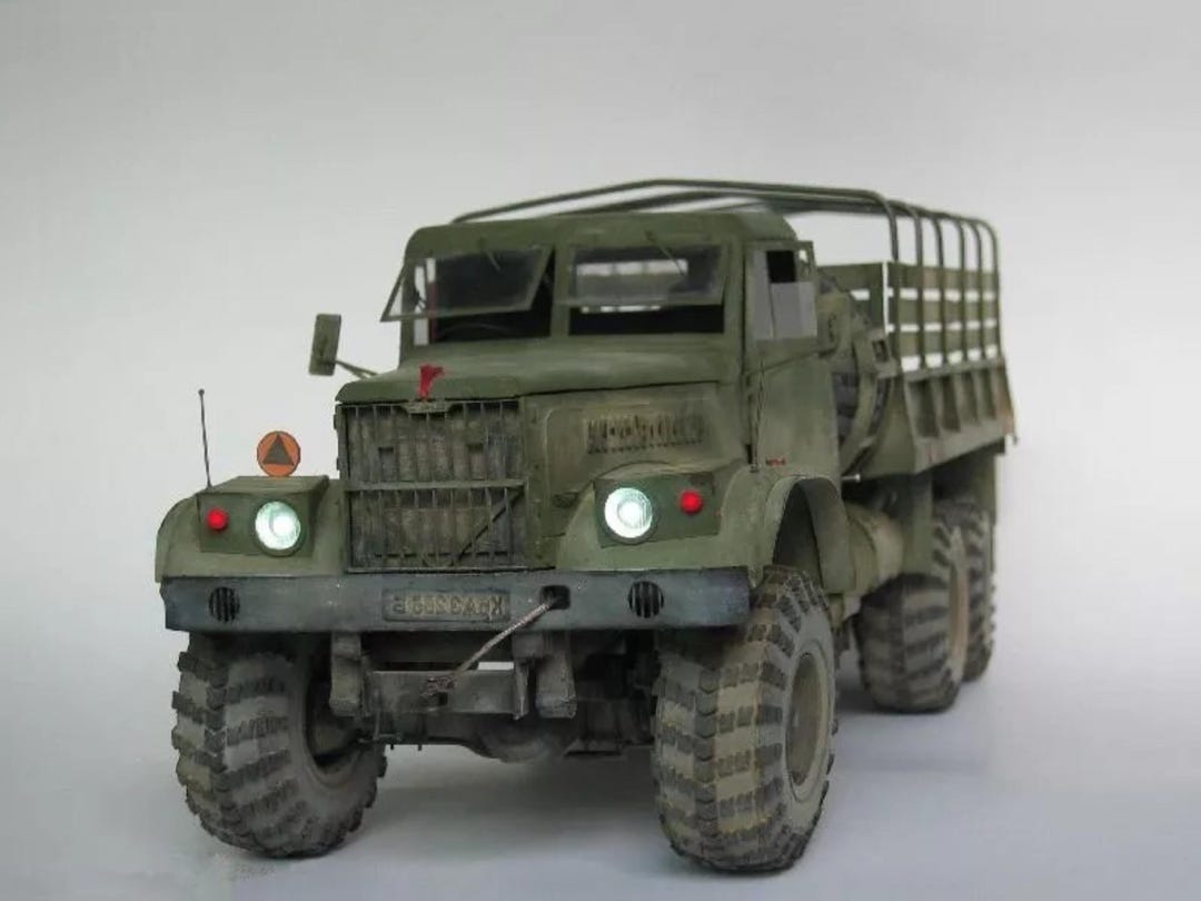 Papercraft Kit Truck 6 Wheel Drive 6x6 Kraz-255 3d Paper Model Crafting ...