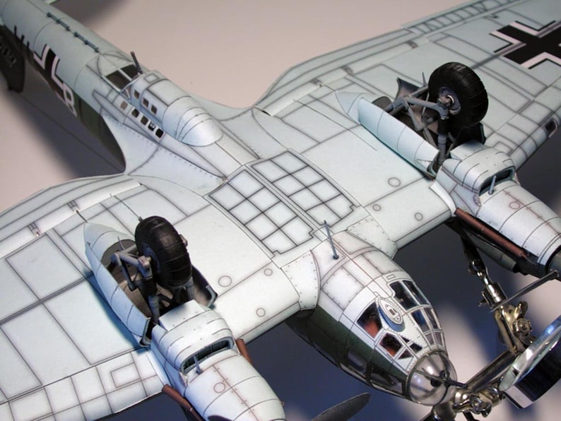 Papercraft Kit Heinkel He 111 Airplane 3d Paper Model Crafting PDF ...