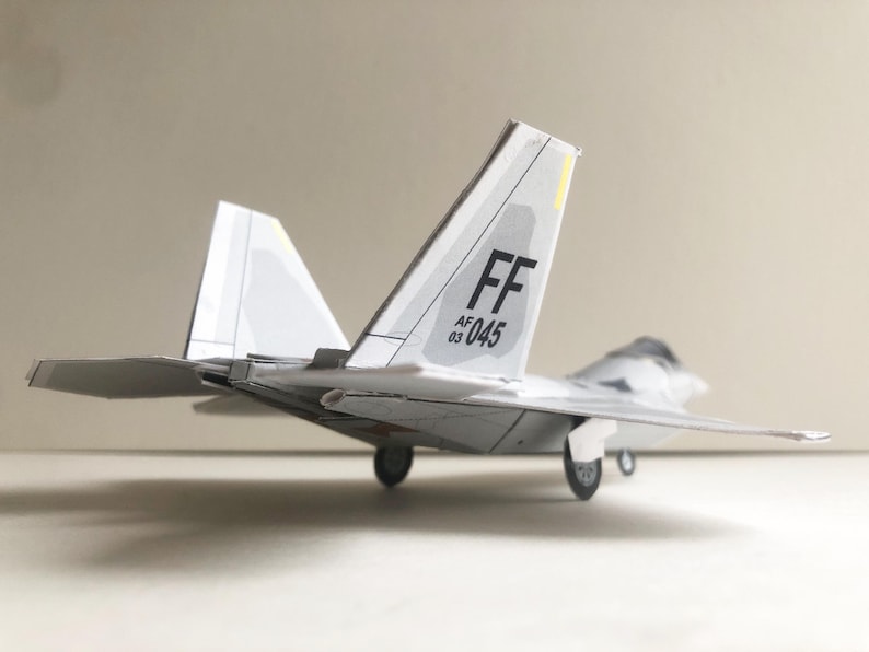 Papercraft Kit Simple F-22 Raptor Airplane 3d Paper Model Crafting Kit ...