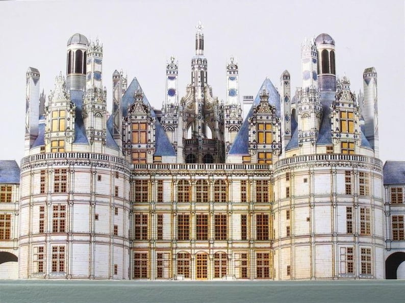 Papercraft Kit Chateaux Chambord 3d Paper Model Crafting Kit PDF Plans ...
