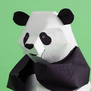 Papercraft Kit Panda Bear 3d Paper Model Crafting Kit PDF Vector Lines ...