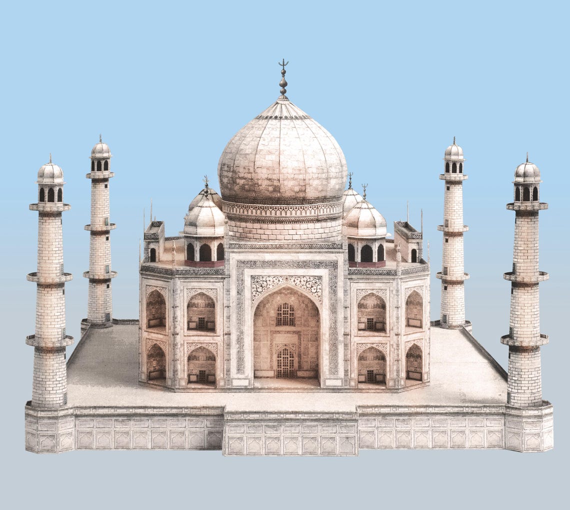 Papercraft Kit Taj Mahal India Architecture Icon 3d Paper Model ...
