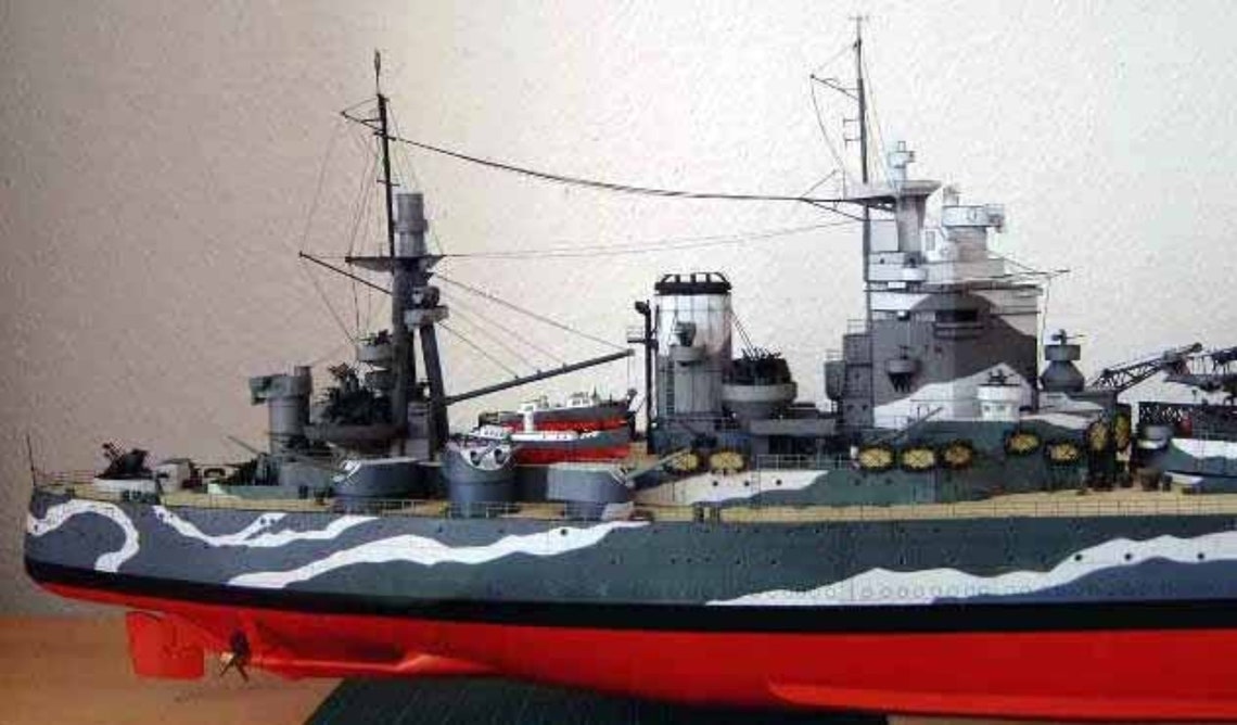Papercraft Kit HMS Rodney Battleship 3d Paper Model Crafting Kit PDF ...