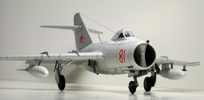 Papercraft Kit Mig-15 Fagot Airplane 3d Paper Model Crafting Kit PDF ...