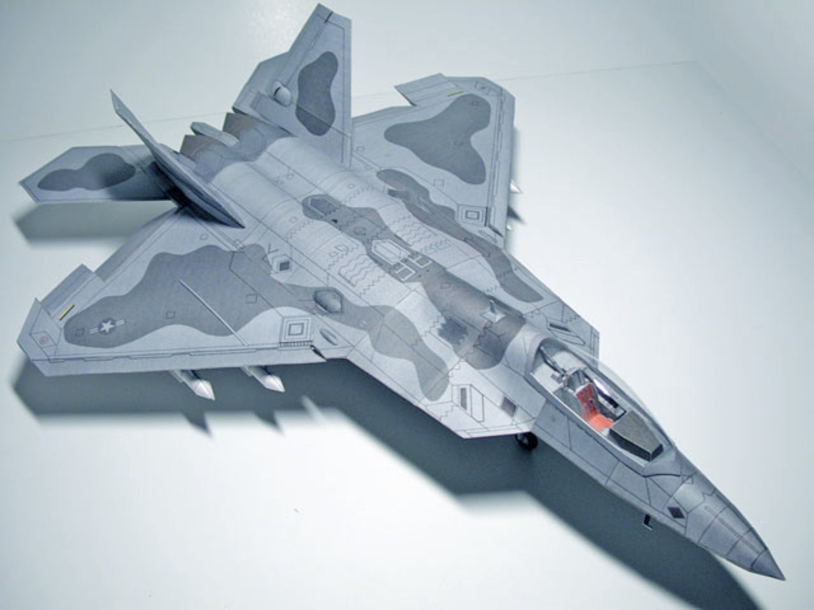 Papercraft Kit F-22 Raptor Airplane 3d Paper Model Crafting Kit PDF ...