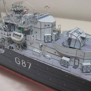 Papercraft Kit HMS Lance Destroyer Royal Navy Ship 3d Paper Model ...