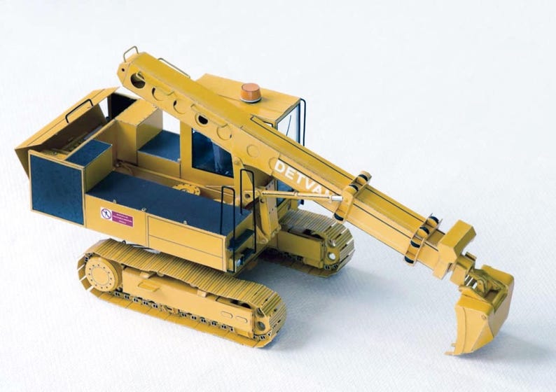 Papercraft Kit Excavator Heavy Vehicle 3d Paper Model Crafting Kit PDF ...