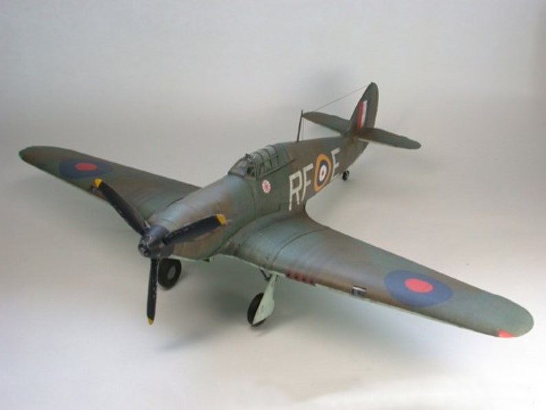 Papercraft Kit Hawker Aircraft Hurricane 3d Paper Model Crafting Kit ...
