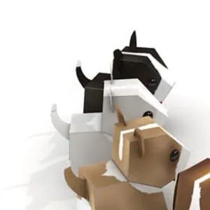 Papercraft Kit Puppies 3d Paper Model Crafting Kit PDF Plans to Print ...