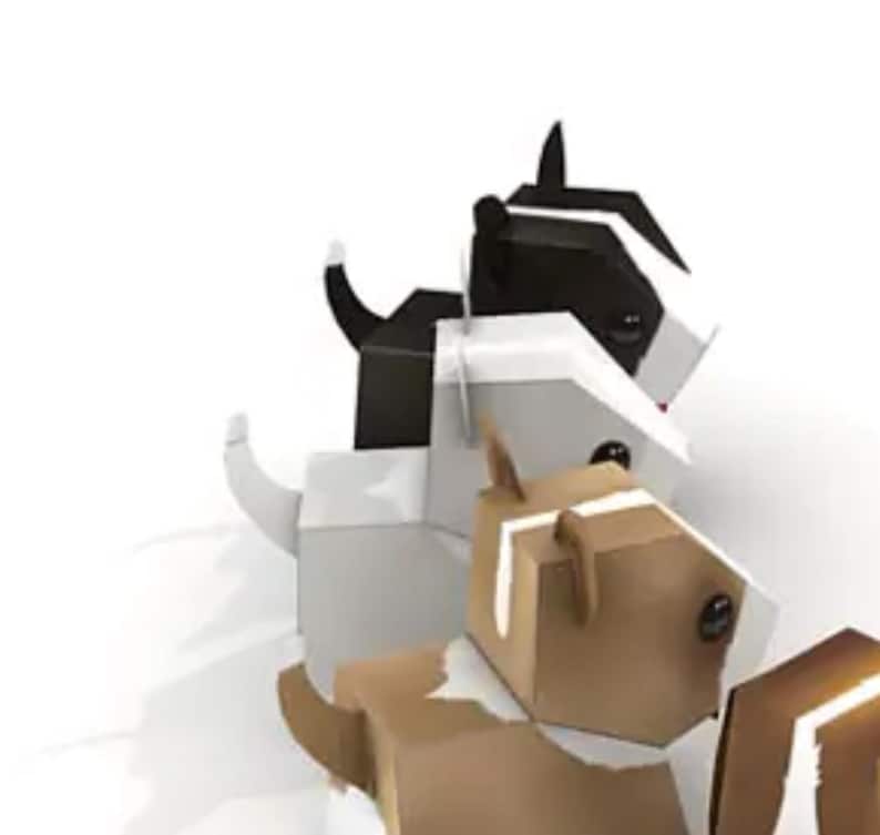 Papercraft Kit Puppies 3d Paper Model Crafting Kit PDF Plans to Print ...