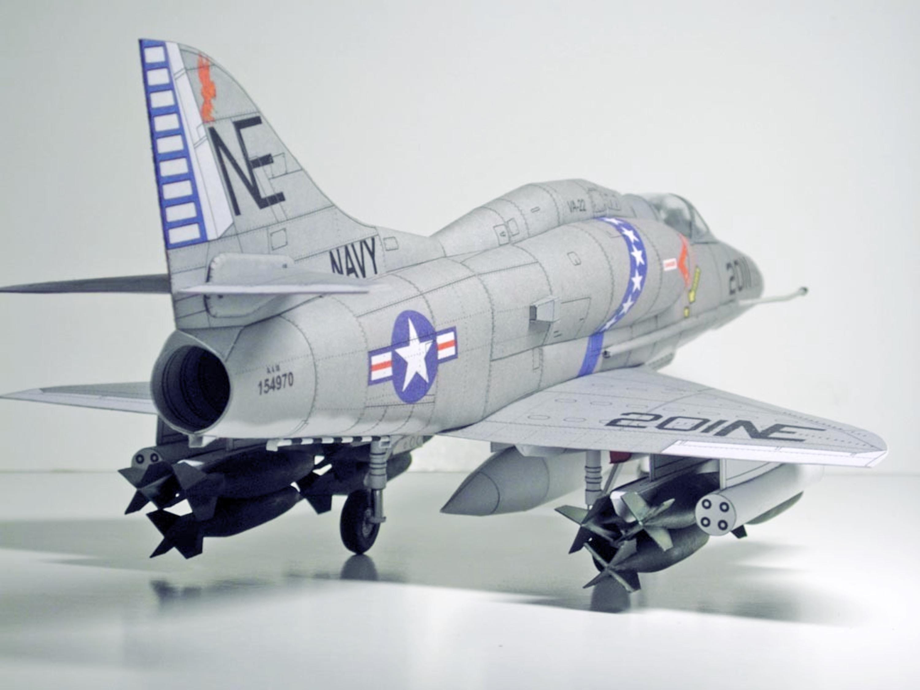 Papercraft Kit Mcdonnell Douglas A-4 Skyhawk Plane 3d Paper Model ...