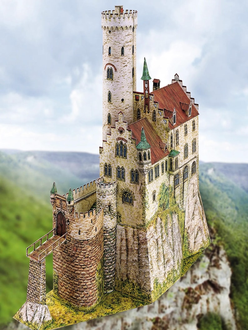 Papercraft Kit Lichtenstein Castle Baden-württemberg 3d Paper Model ...