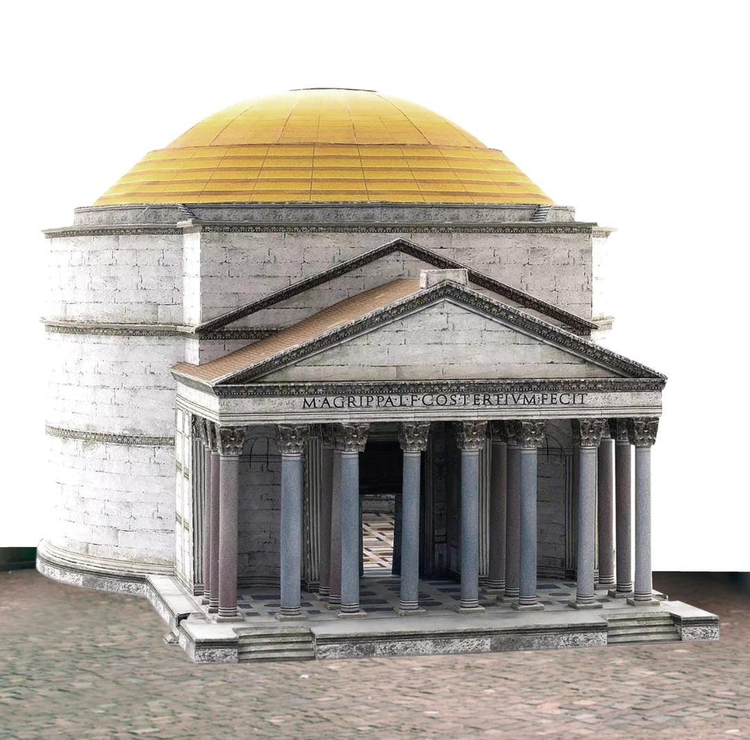 Papercraft Kit Pantheon Ancient Greek Building Rome Italy 3d Paper ...