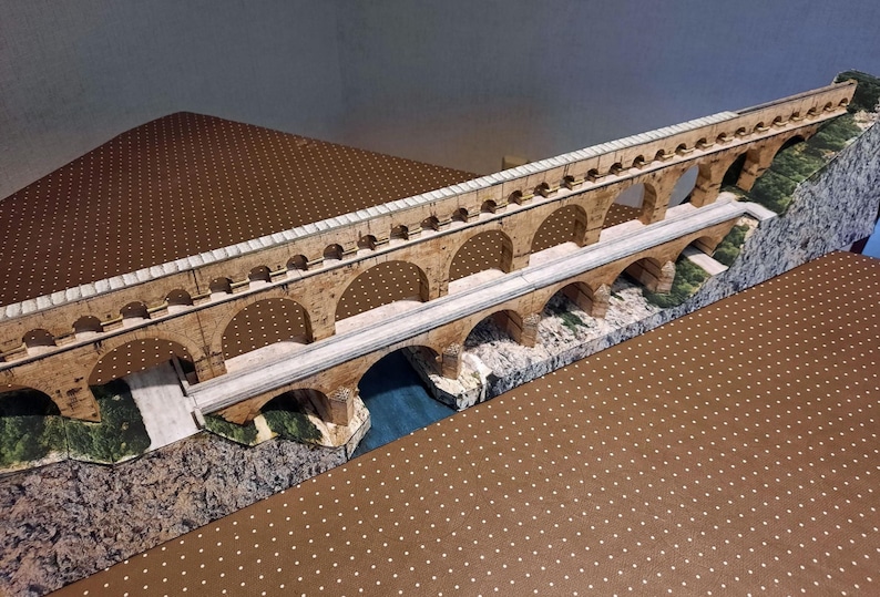 Papercraft Kit Pont Du Gard Ancient Roman Aqueduct Bridge 3d Paper ...