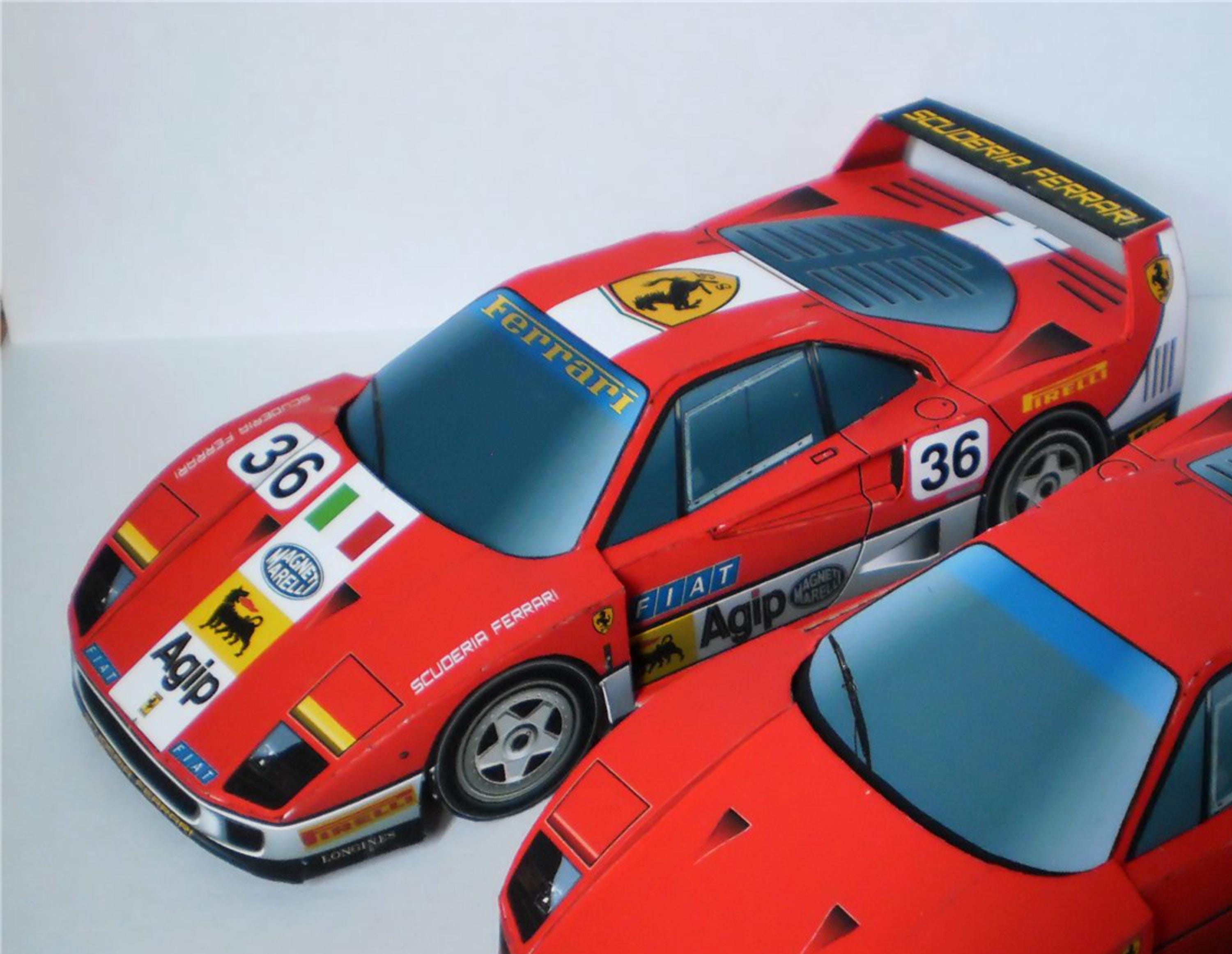 Papercraft Kit Ferrari F40 Car 3d Paper Model Crafting Kit PDF Plans to ...