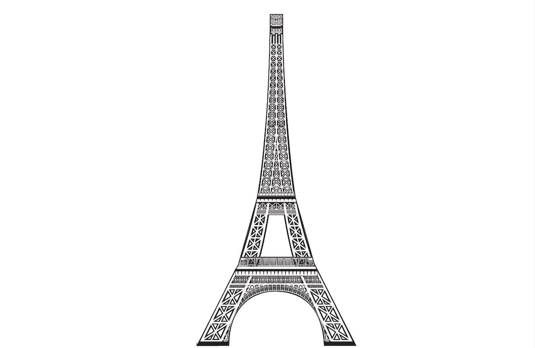 Eiffel Tower Paris France Papercraft Model PDF to Print on 8.5x11 ...