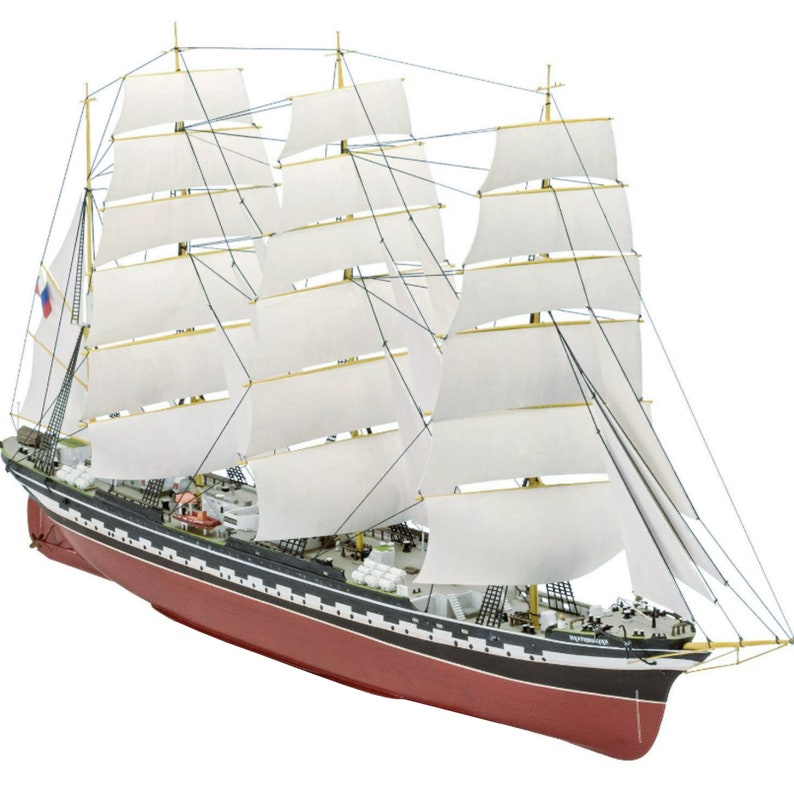 Papercraft Kit Sail Boat 3d Paper Model Crafting Kit PDF Plans to Print ...