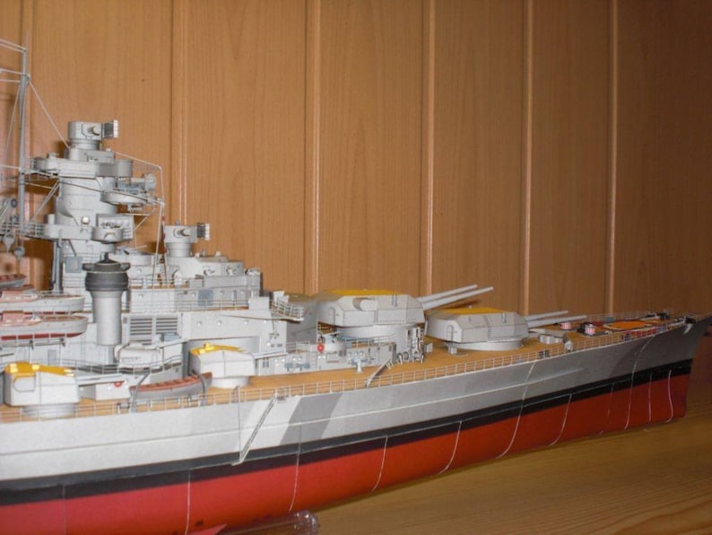 Papercraft Kit Bismarck Battleship 3d Paper Model Crafting Kit PDF ...