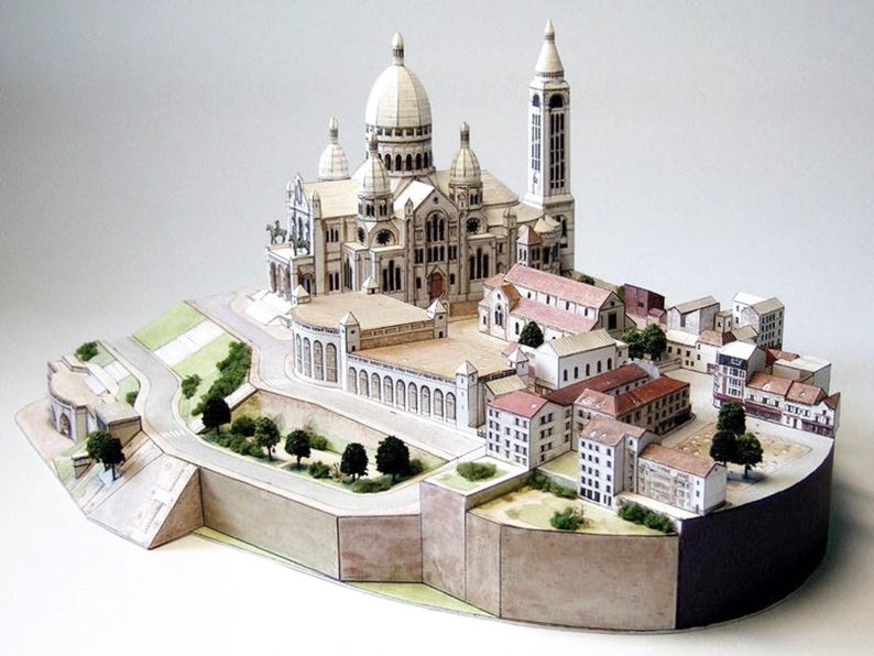 Papercraft Kit Montmartre Paris France 3d Paper Model Crafting PDF ...
