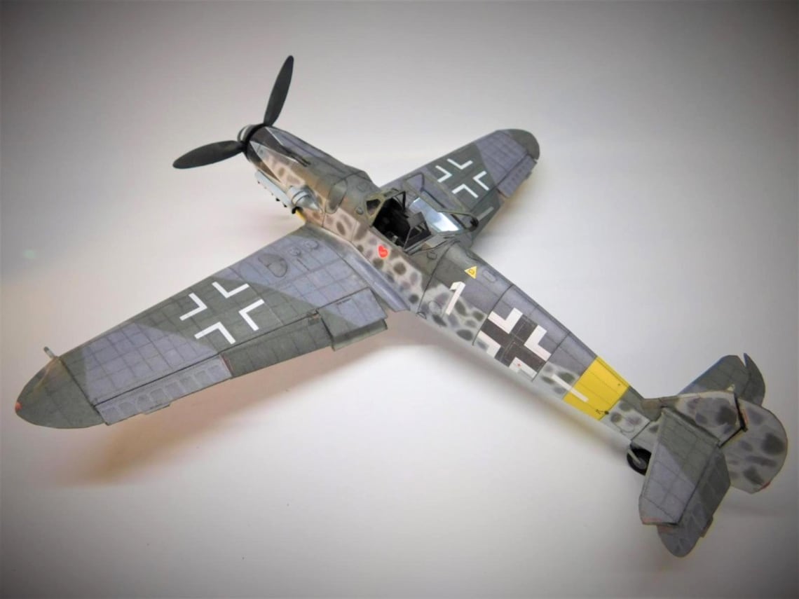 Papercraft Kit Messerschmitt Bf-109 Airplane 3d Paper Model Crafting ...