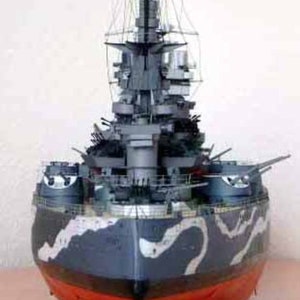 Papercraft Kit HMS Rodney Battleship 3d Paper Model Crafting Kit PDF ...