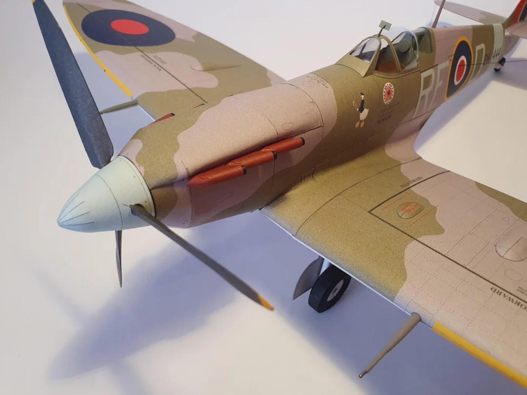 Papercraft Kit Supermarine Spitfire Airplane 3d Paper Model Crafting ...