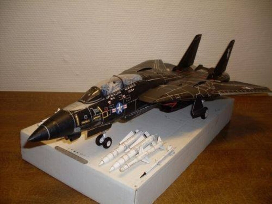 Papercraft Kit F-14 Tomcat Airplane 3d Paper Model Crafting Kit PDF ...