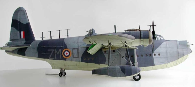 Papercraft Kit MKII Sunderland Plane 3d Paper Model Crafting Kit PDF ...