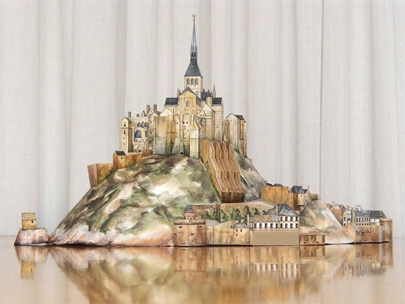 Papercraft Kit Mont Saint Michel France 3d Paper Model Crafting PDF ...