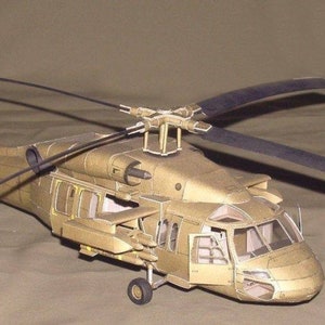 Papercraft Kit UH-60 Black Hawk Helicopter 3d Paper Model Crafting Kit ...