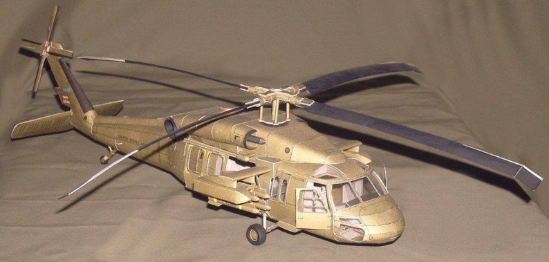 Papercraft Kit UH-60 Black Hawk Helicopter 3d Paper Model Crafting Kit ...