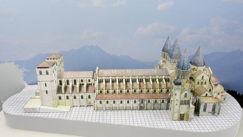 Papercraft Kit Cluny Abbey Monastery 3d Paper Model Crafting Kit PDF ...