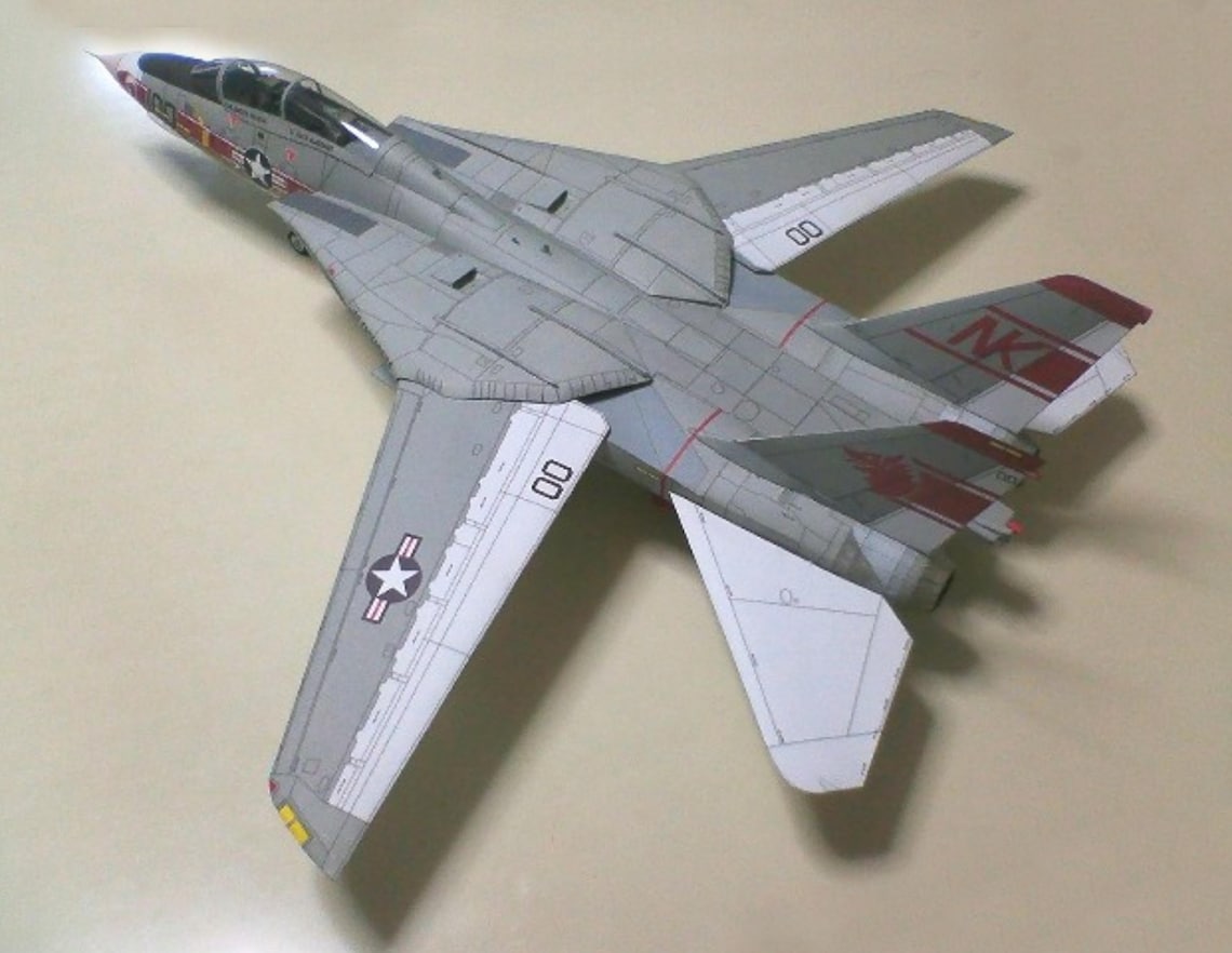 Papercraft Kit F-14A Tomcat Airplane 3d Paper Model Crafting Kit PDF ...