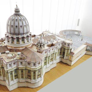 Papercraft Kit St Peter's Basilica Vatican 3d Paper Model Crafting PDF ...