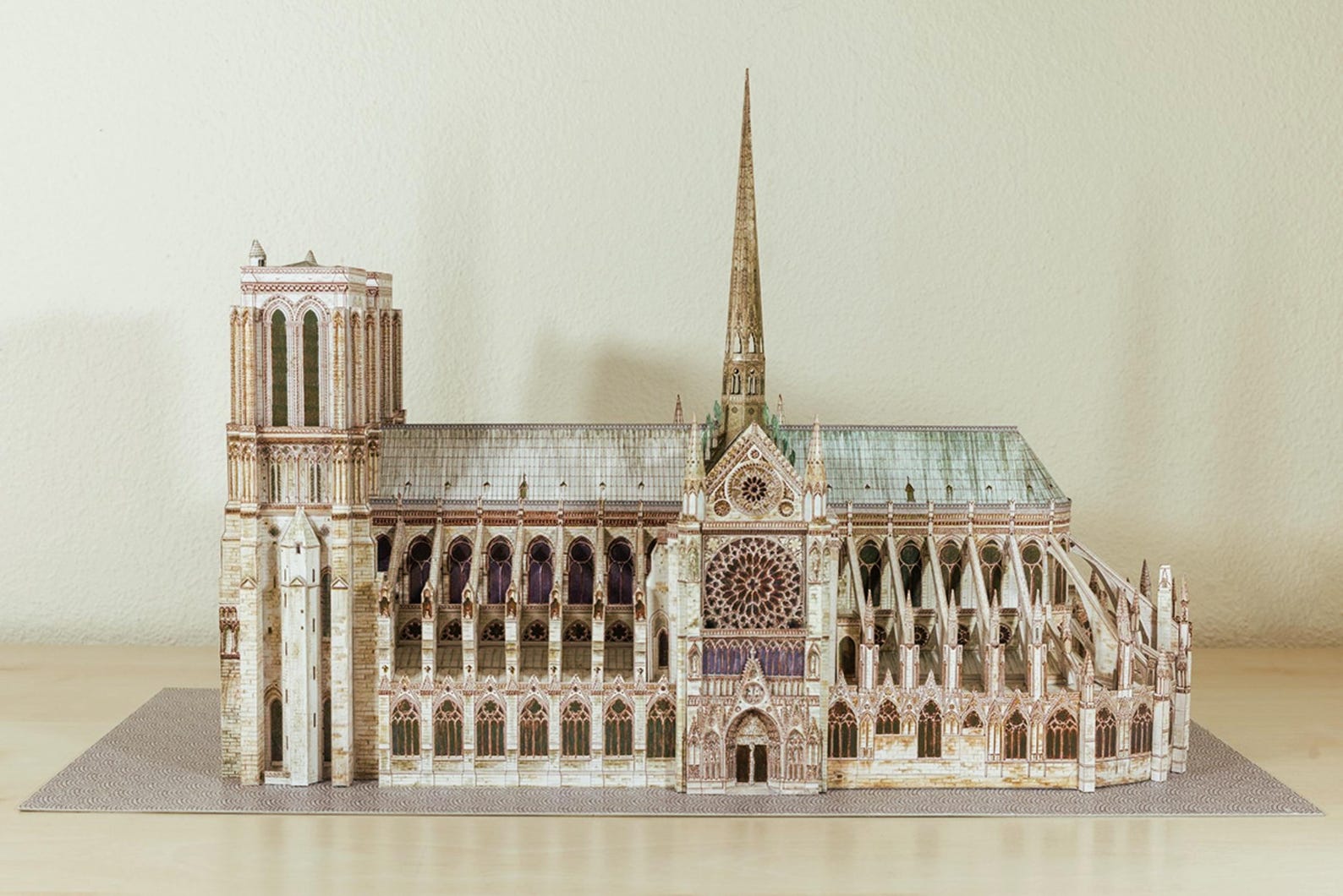 Papercraft Kit Notre-dame Paris Cathedral 3d Paper Model Crafting PDF ...