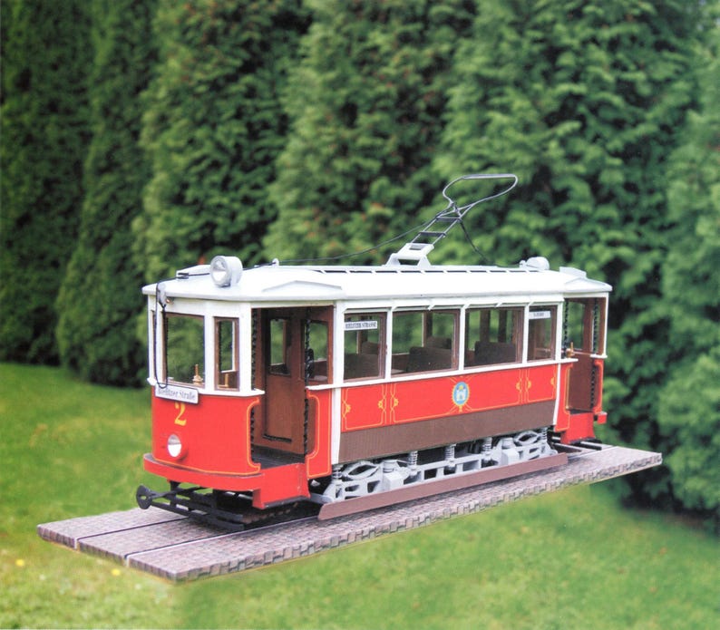 Papercraft Kit Streetcar Old School 3d Paper Model Crafting Kit PDF ...