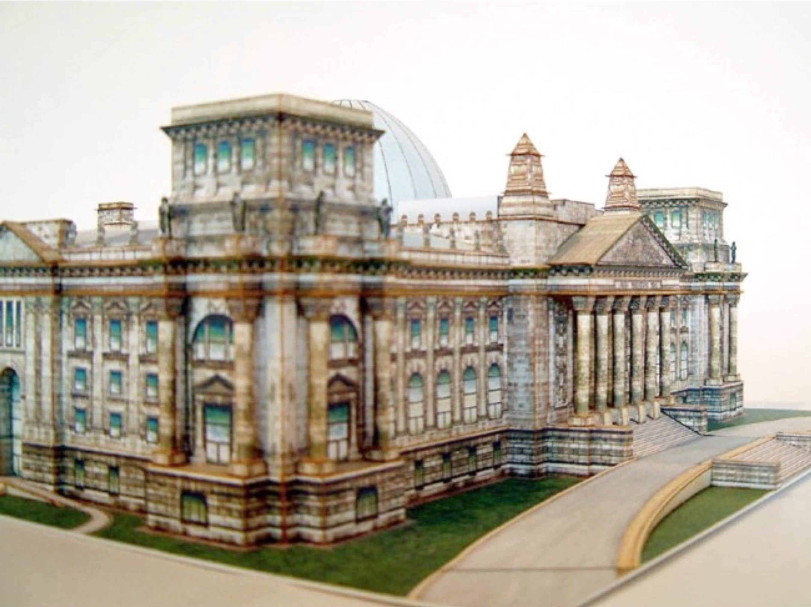 Papercraft Kit Reichstag Berlin Architecture 3d Paper Model Crafting ...