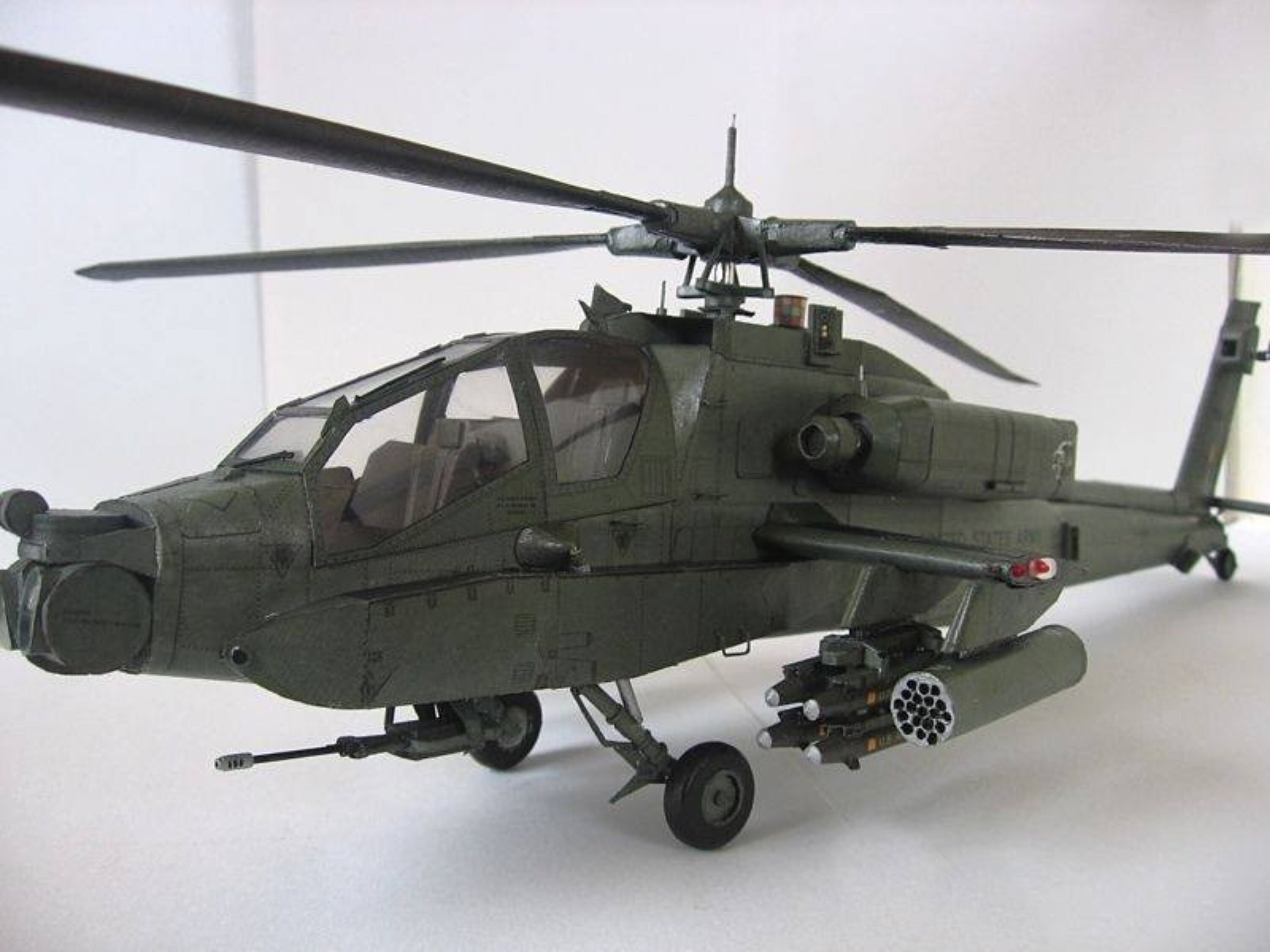 Papercraft Kit Apache Helicopter 3d Paper Model Crafting Kit PDF Plans ...