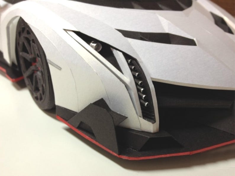 Papercraft Kit Lamborghini Veneno Car 3d Paper Model Crafting PDF Plans ...