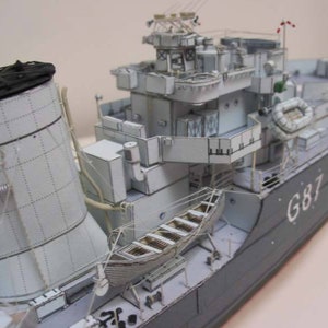Papercraft Kit HMS Lance Destroyer Royal Navy Ship 3d Paper Model ...