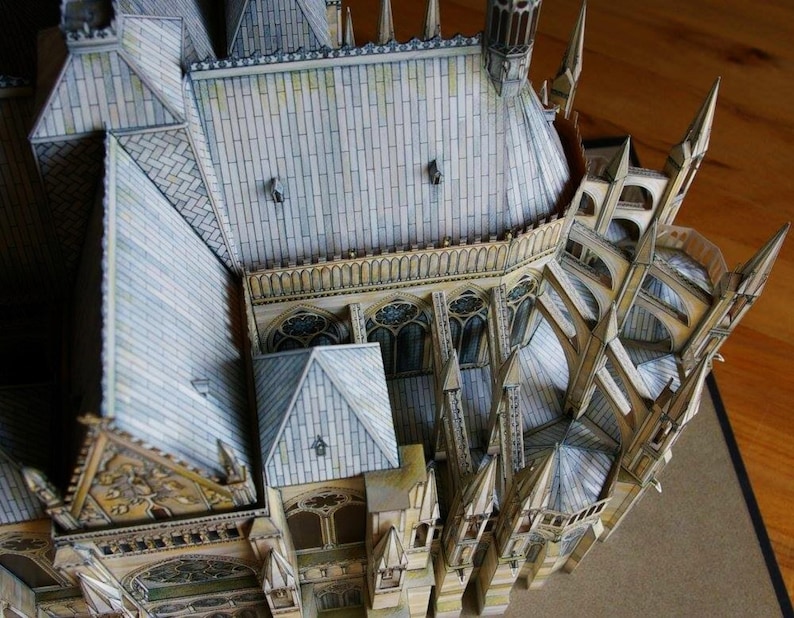 Papercraft Kit Reims Cathedral 3d Paper Model Crafting Kit PDF Plans to ...