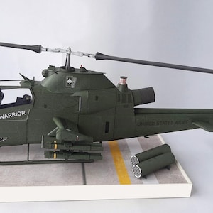 Papercraft Kit Cobra Bell Ah-1 Helicopter 3d Paper Model Crafting Kit ...