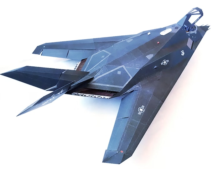 Printable Paper Craft Model of F-117 Nighthawk Fighter Jet Diy Pdf ...