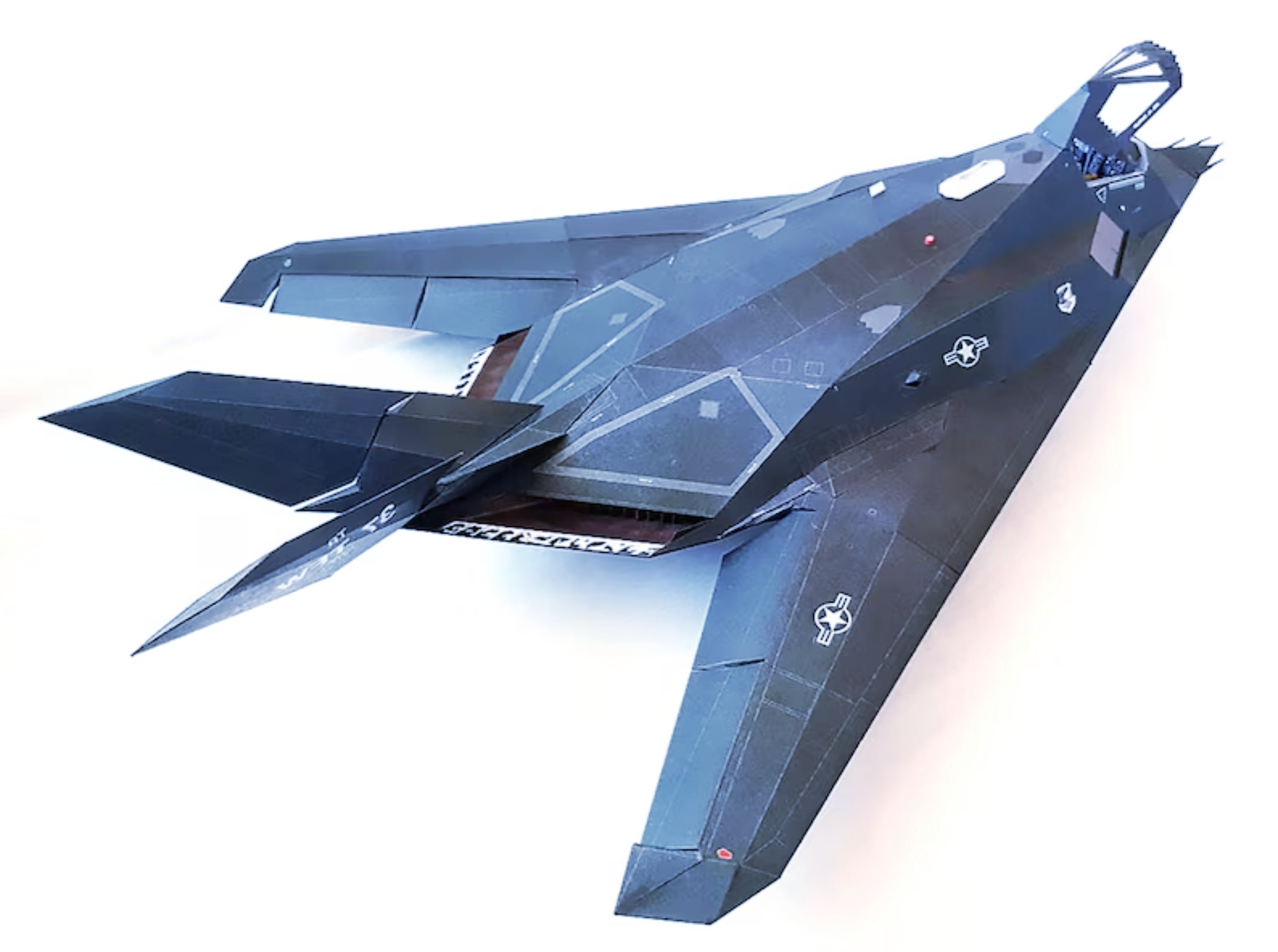 Papercraft Kit F-117 Nighthawk Plane 3d Paper Model Crafting Kit PDF Plans to Print Cut & Glue ...